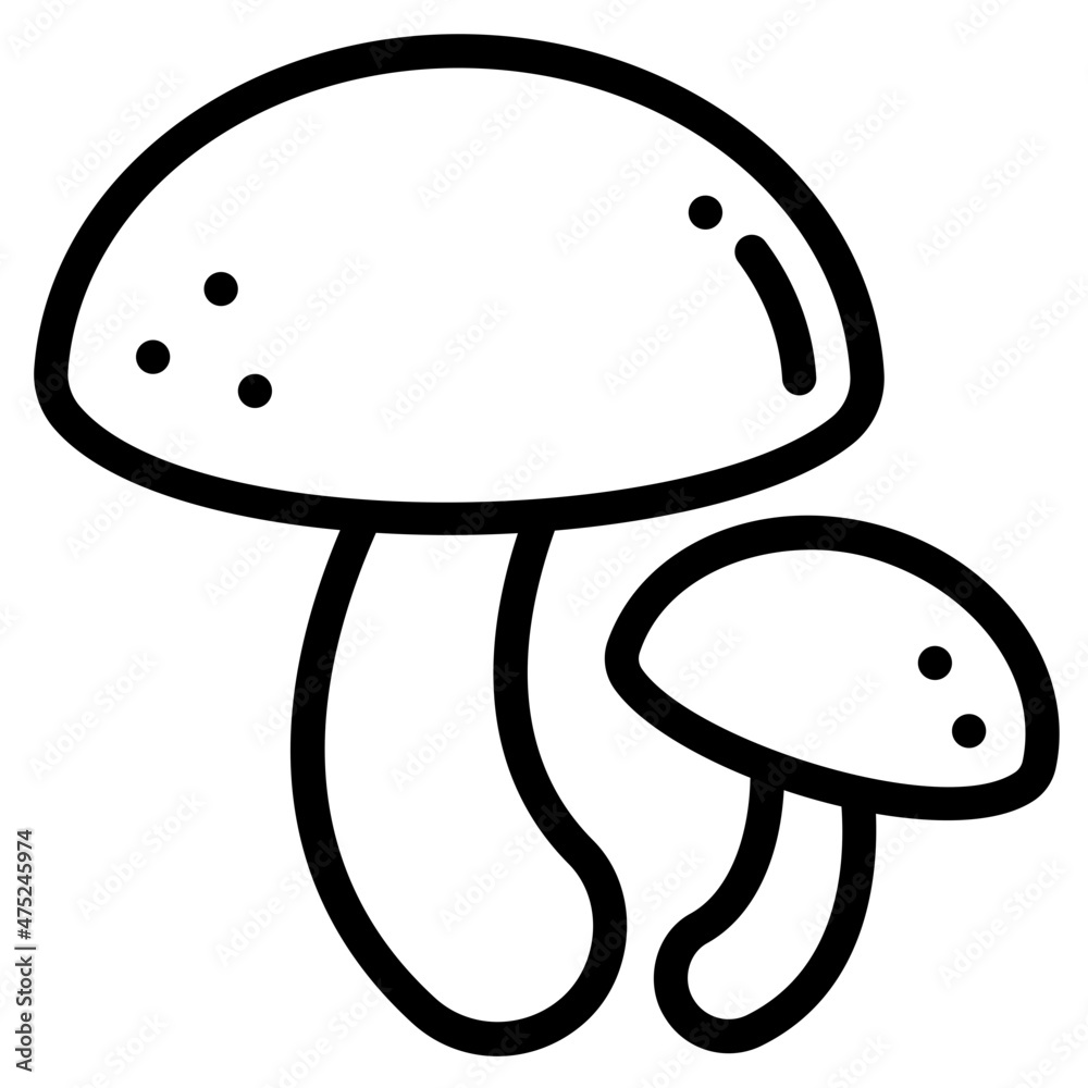 mushroom outline icon Stock Vector | Adobe Stock