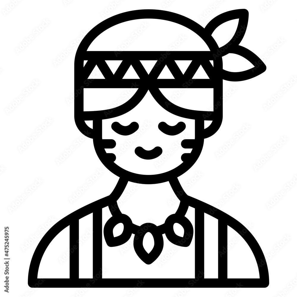 native american outline icon Stock Vector | Adobe Stock