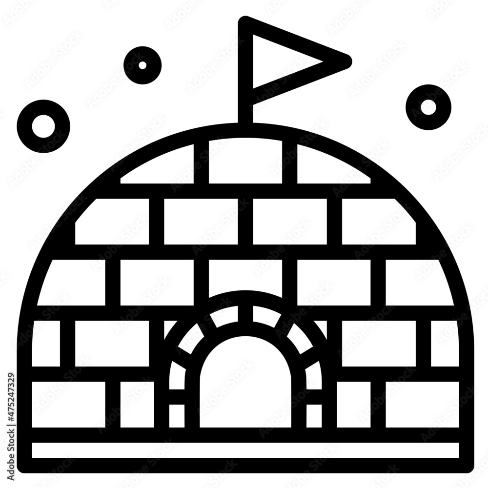 igloo outline icon Stock Vector | Adobe Stock