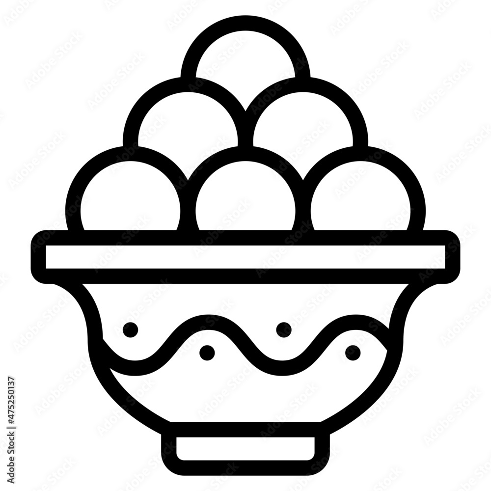 laddu outline icon Stock Vector | Adobe Stock