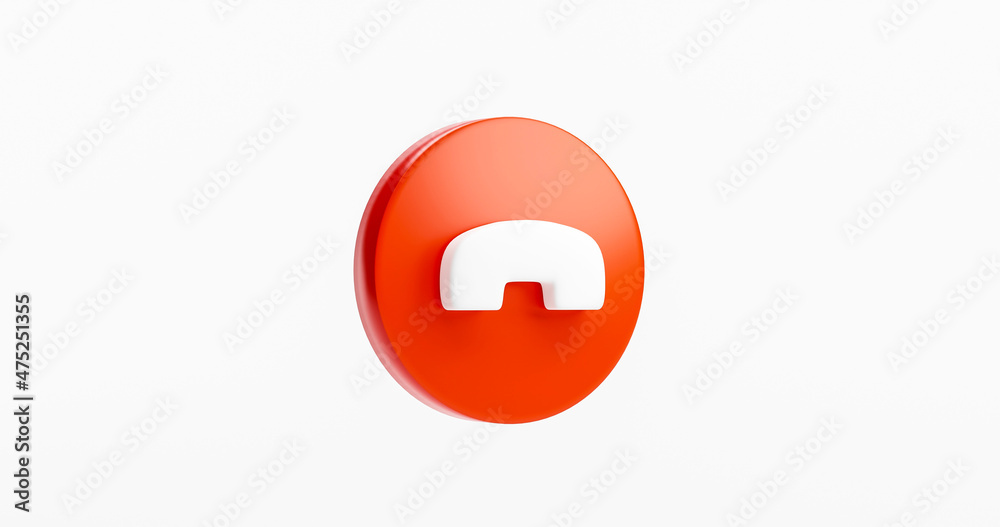 Telephone button decline call icon realistic mobile symbol ...