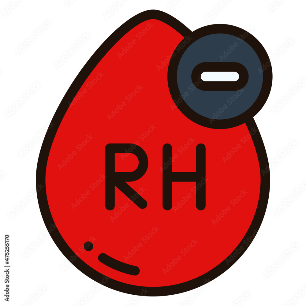blood rh negative filled outline icon Stock Vector | Adobe Stock
