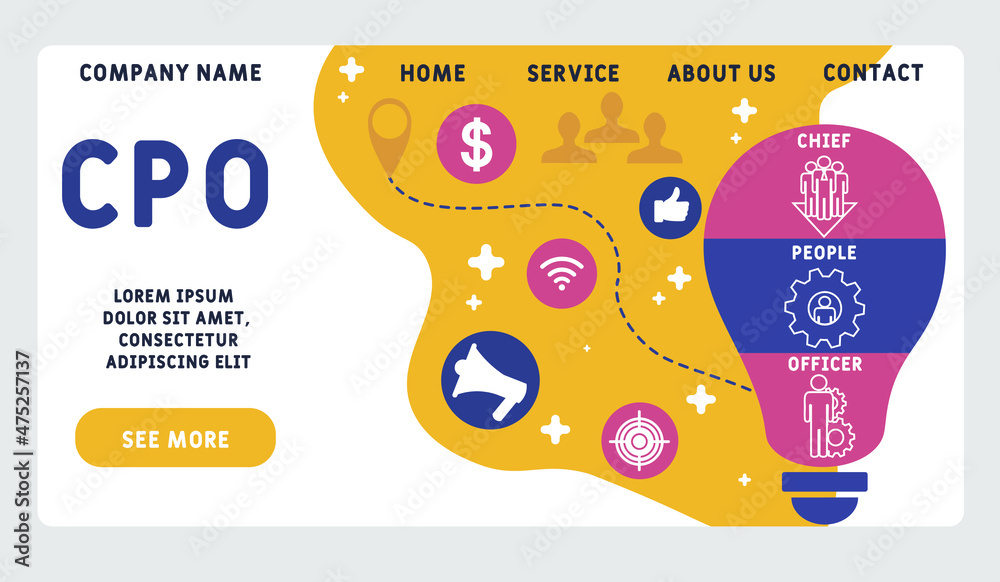 CPO - Chief People Officer acronym. business concept background. vector ...