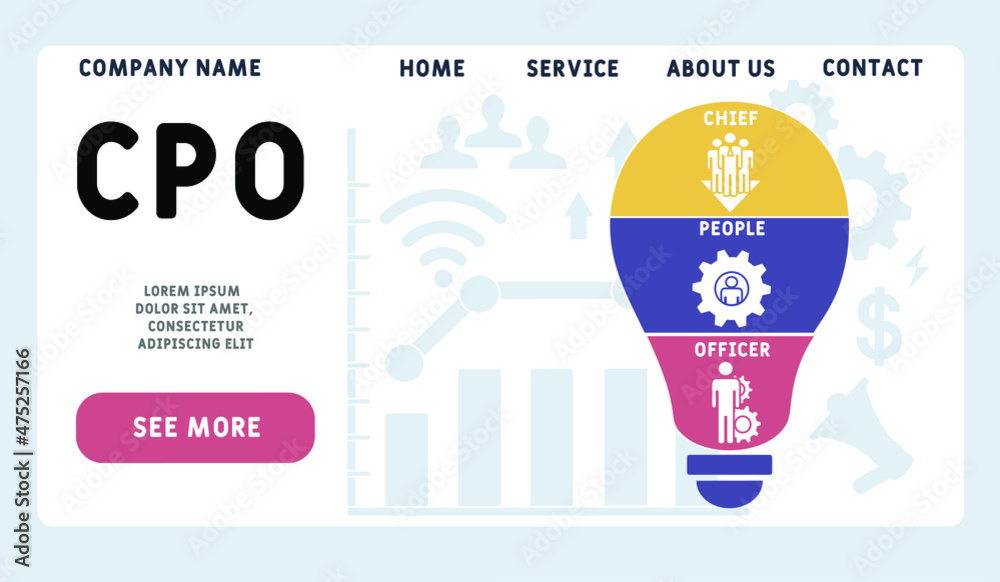 CPO - Chief People Officer acronym. business concept background. vector ...