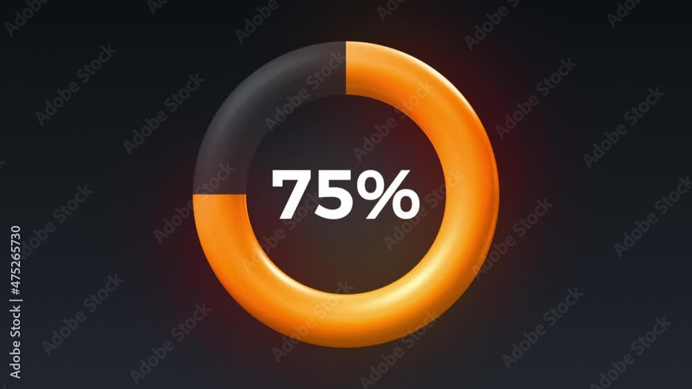 circle loading animation with orange neon, on black background, 60fps ...