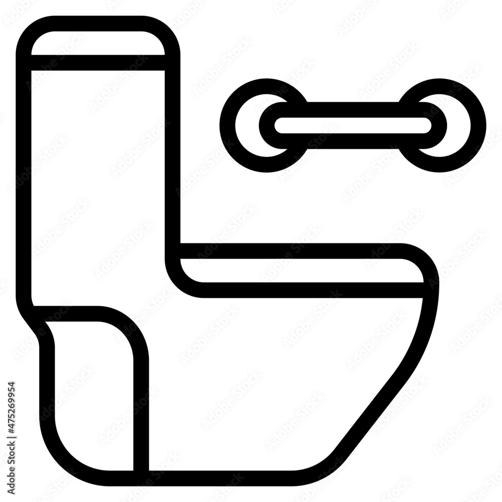 toilet outline icon Stock Vector | Adobe Stock