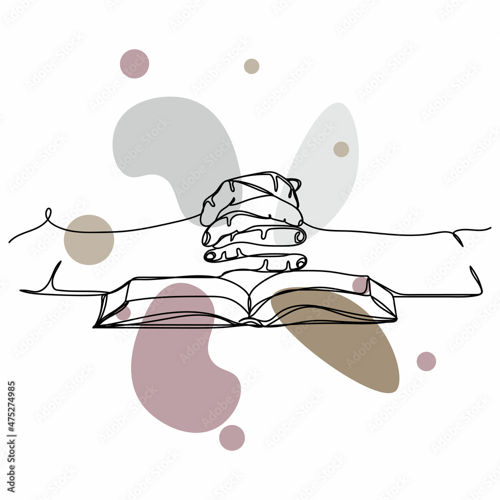 Continuous one simple single line drawing of religious hands praying ...