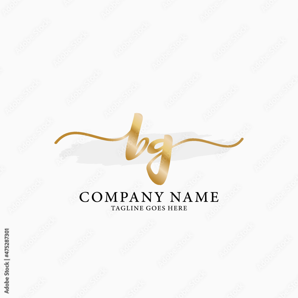 Initial Handwriting With Brush Template Letter BG Stock Vector | Adobe ...