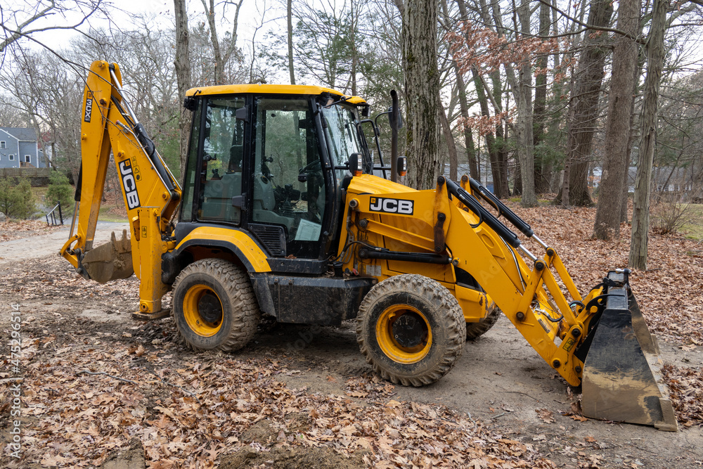 JCB Front-loader side view Stock Photo | Adobe Stock