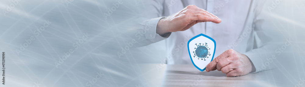 Concept of prevention and virus protection; panoramic banner Stock ...