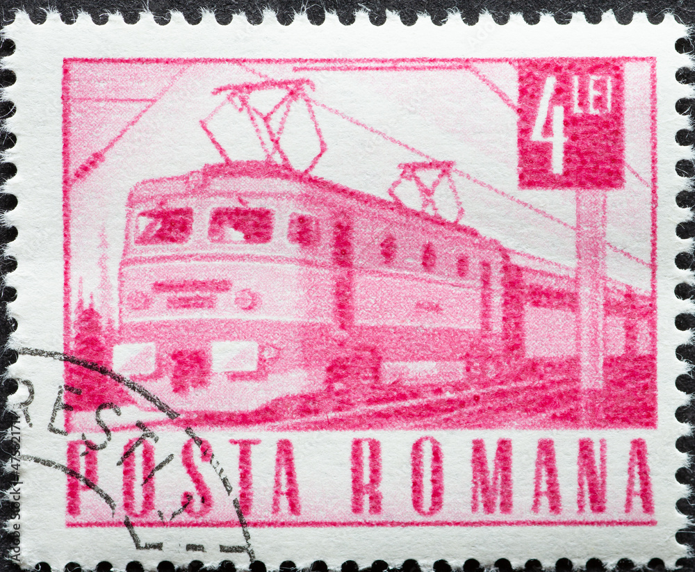 Foto de Romania - circa 1968: A post stamp printed in Romania showing ...