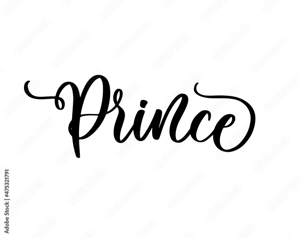 Prince, lettering text for boys clothes. Royal badge,tag,icon ...