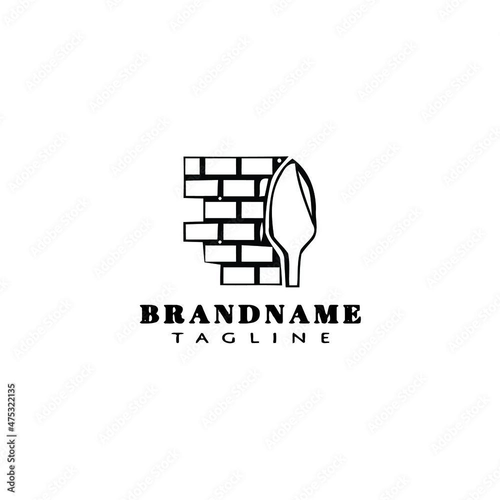brick layer cartoon logo icon design template black isolated vector ...