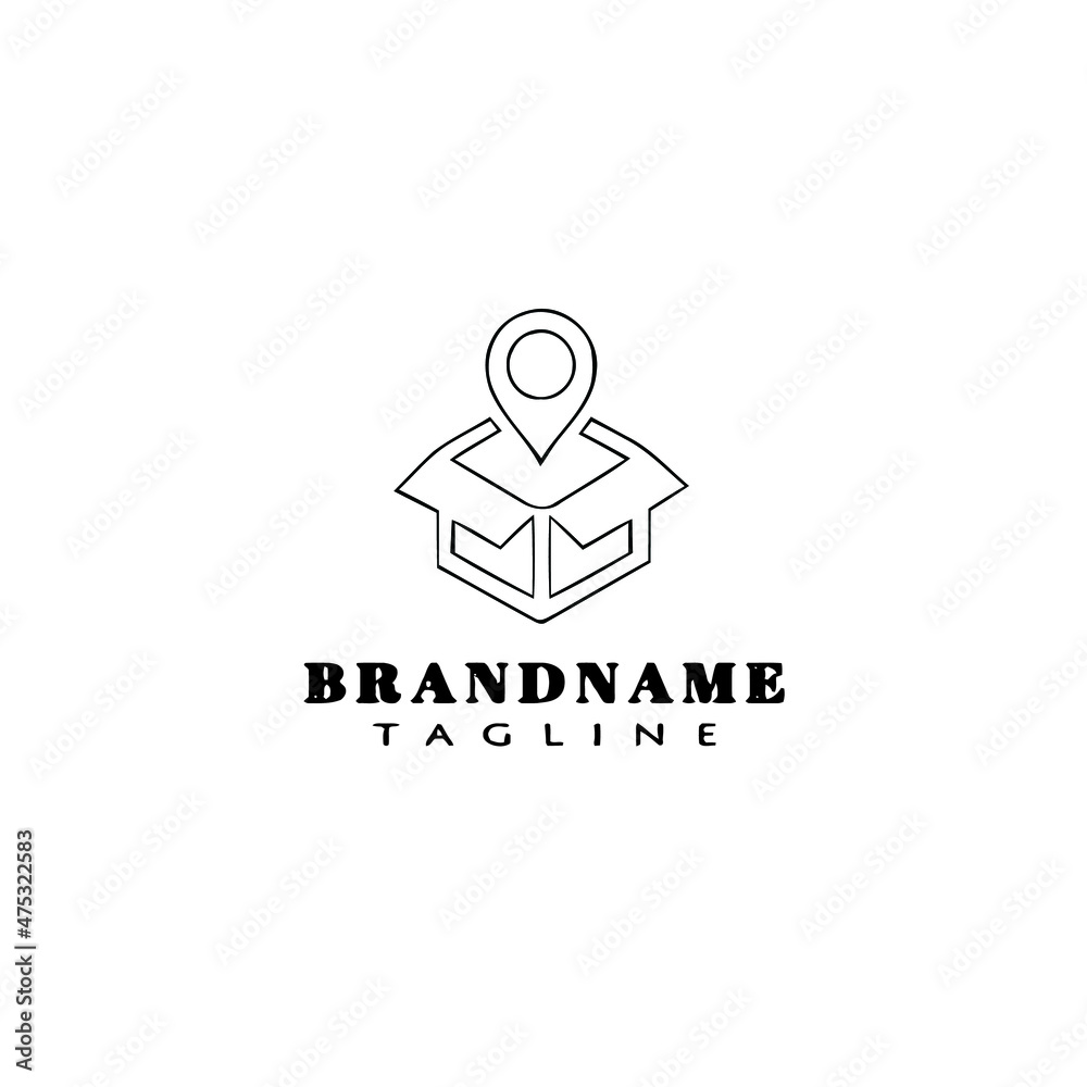 box and crates cartoon logo icon design template black isolated vector ...