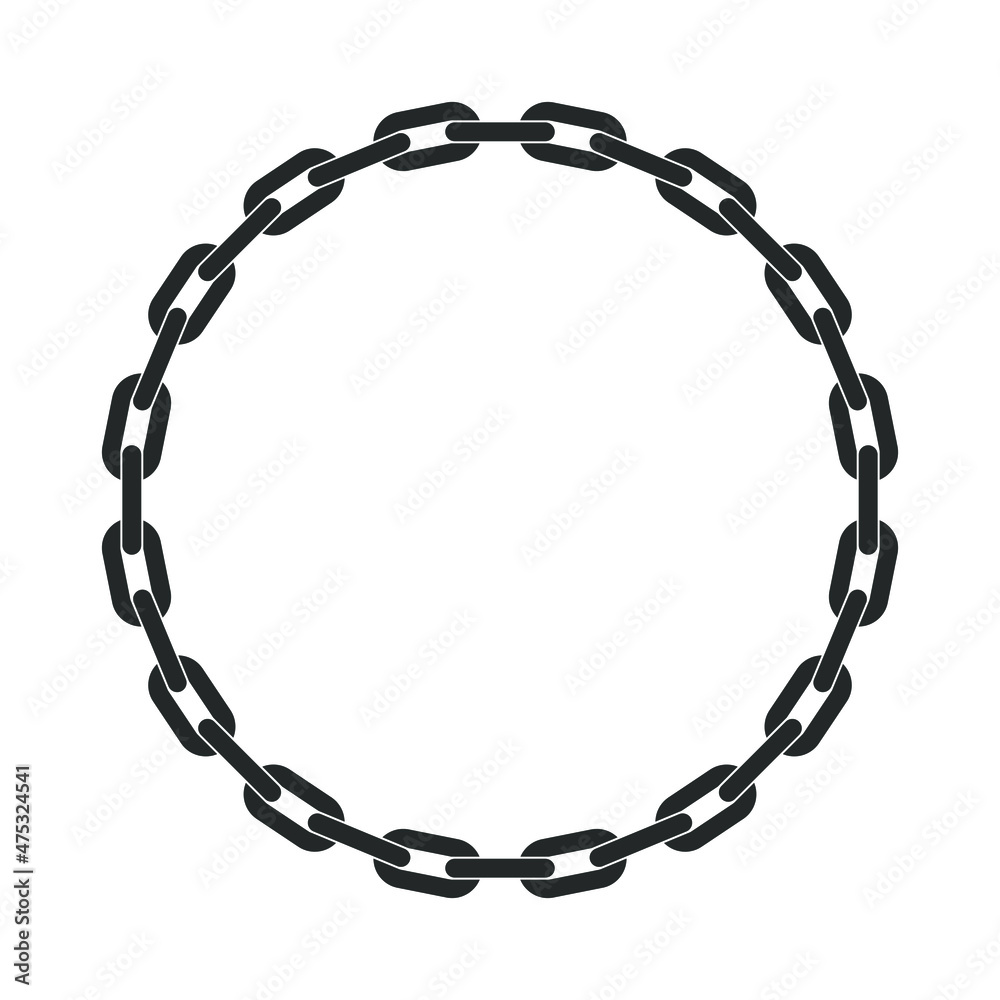 Circle frame from chain. Decorative element frame of chain. Template ...