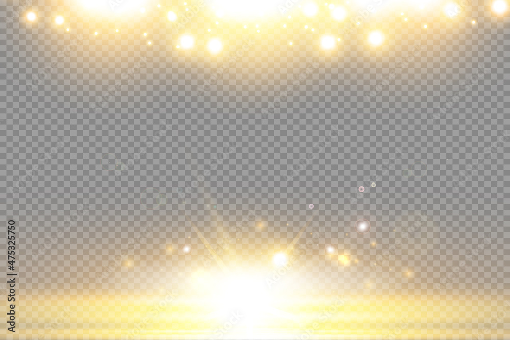 Glow isolated white transparent light effect set, lens flare, explosion ...