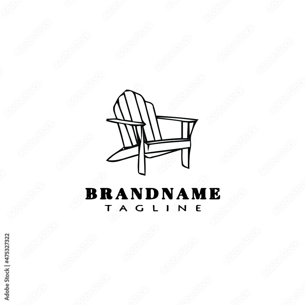 deck chair logo cartoon icon design template black isolated vector ...