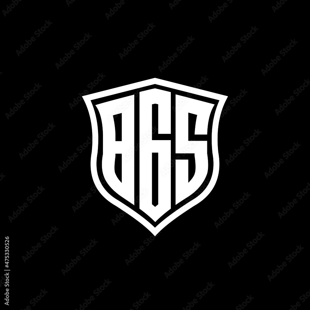 BGS letter logo design with black background in illustrator, vector ...