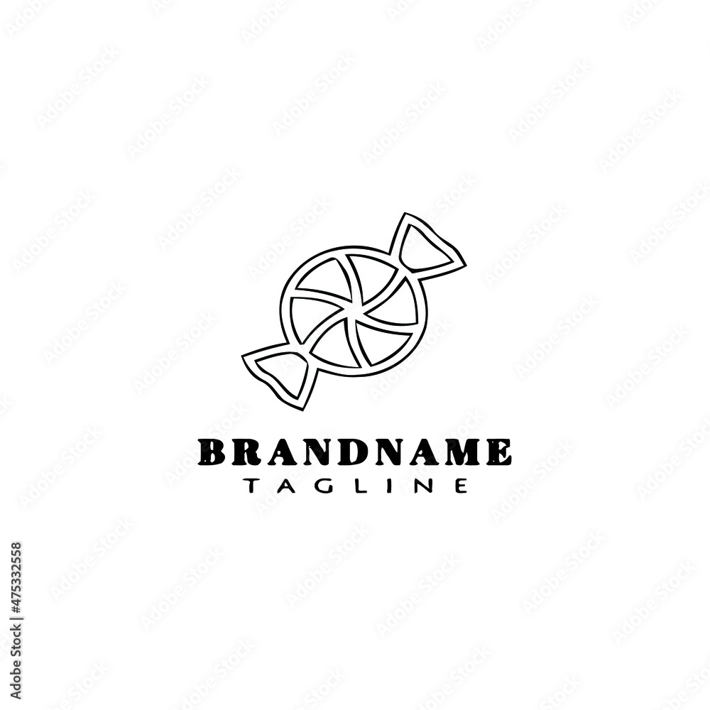 candy logo design icon template black isolated vector illustration ...