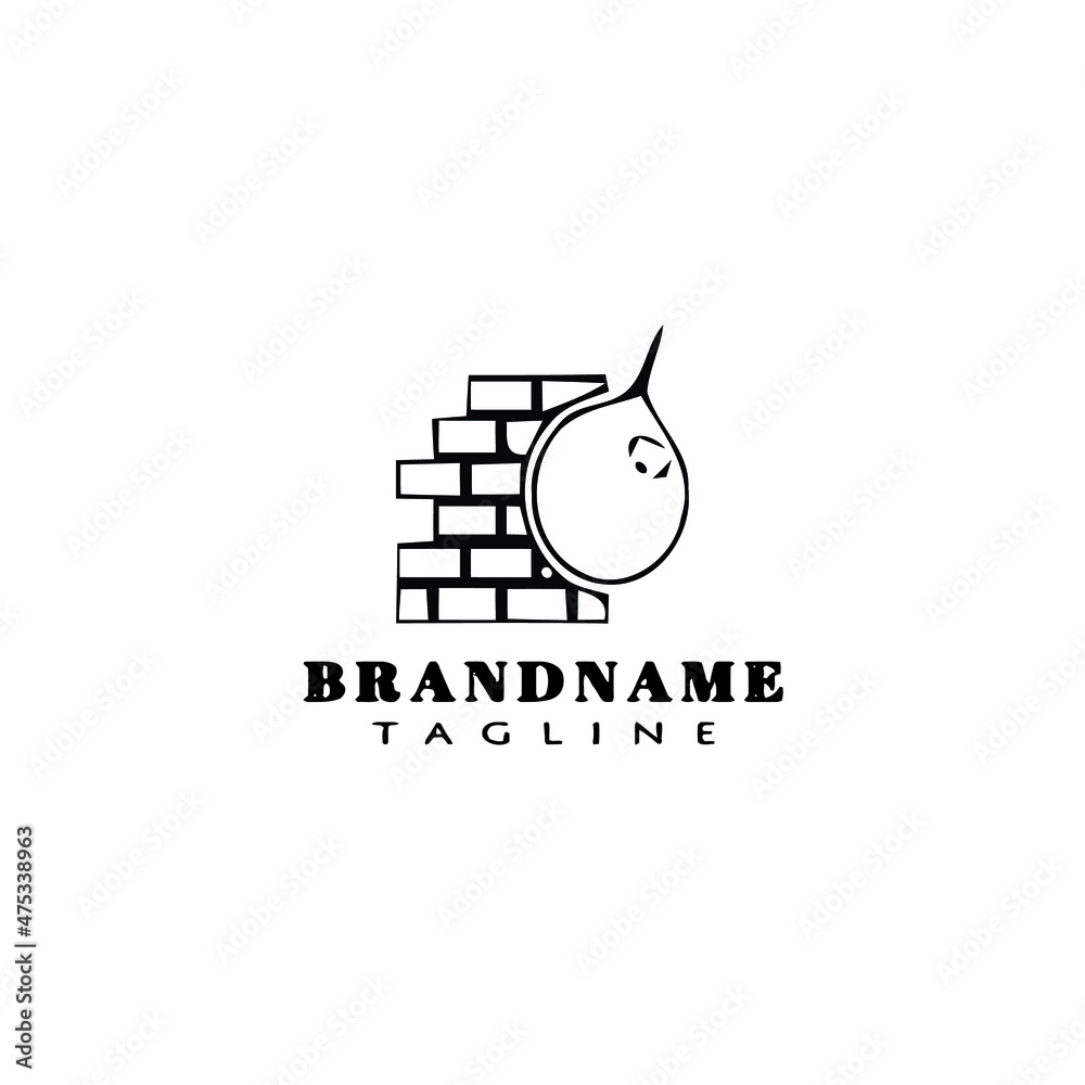 demolition logo cartoon icon design template black isolated vector ...