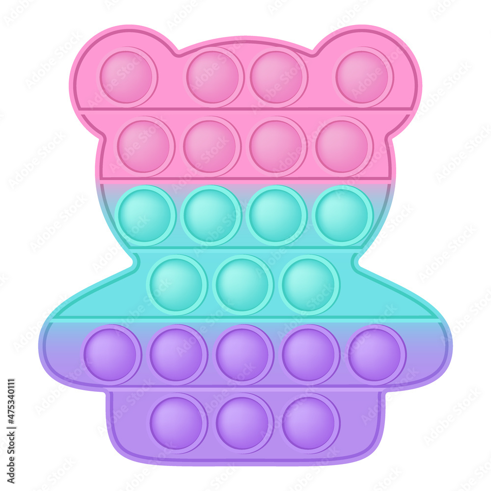 Popit figure bear a fashionable silicon toy for fidgets. Addictive anti ...