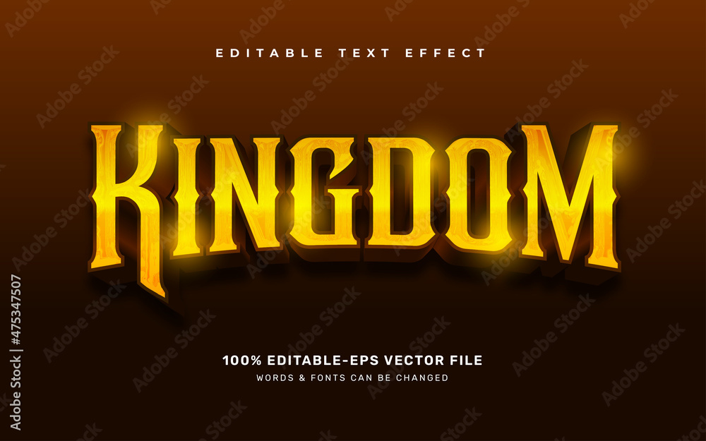 Kingdom text effect Stock Vector | Adobe Stock