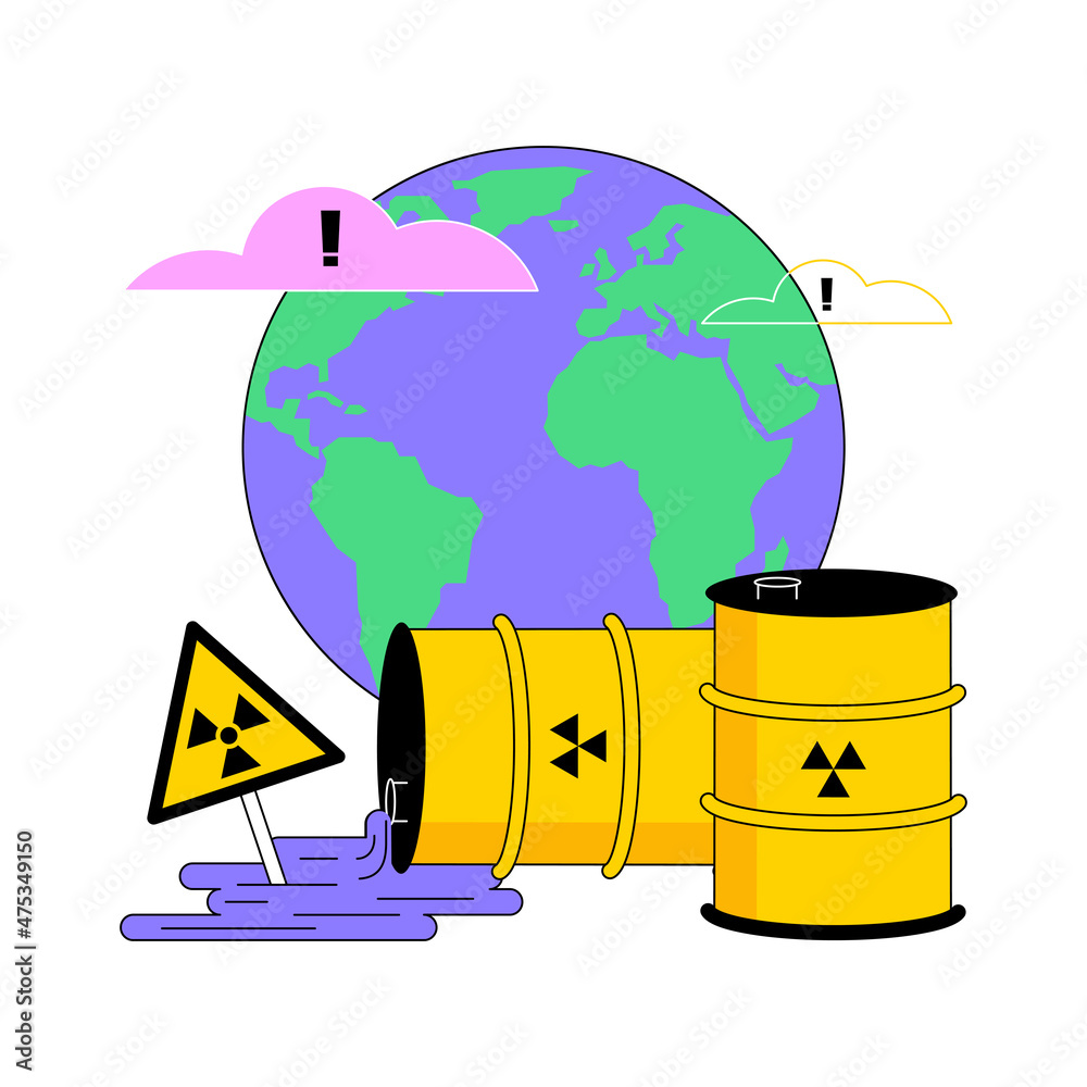 Radioactive pollution abstract concept vector illustration. Radioactive ...
