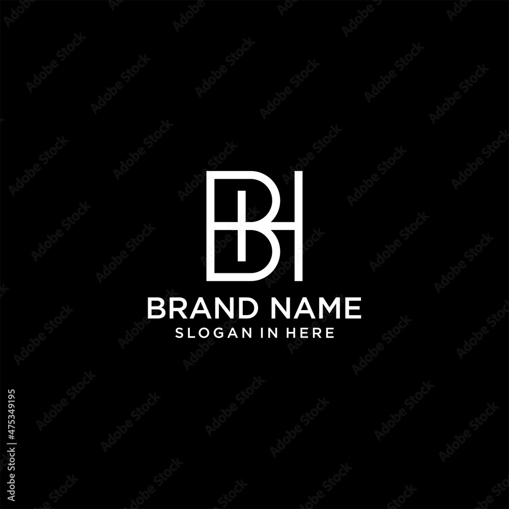 B H logo letter design vector template,abstract HB design Stock Vector ...