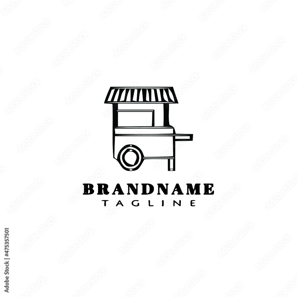 food cart logo cartoon icon design template black isolated vector Stock ...