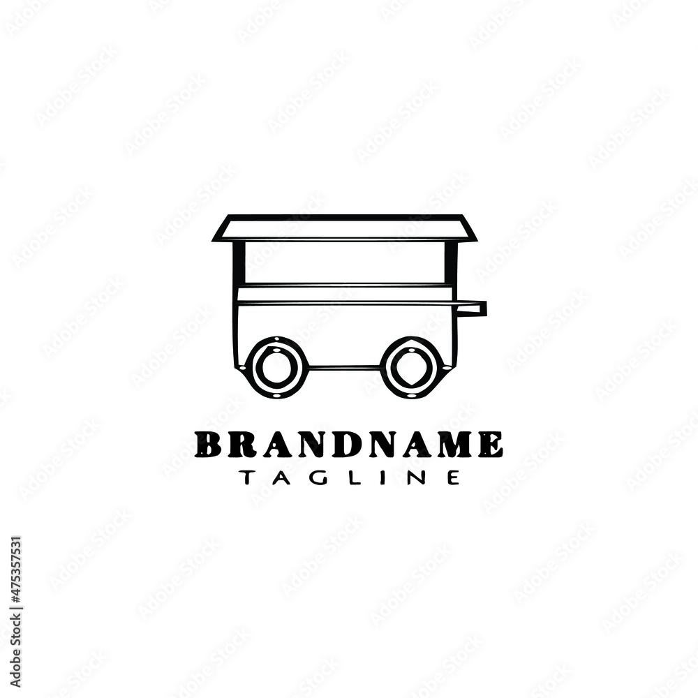 food cart logo cartoon icon design template black isolated vector ...