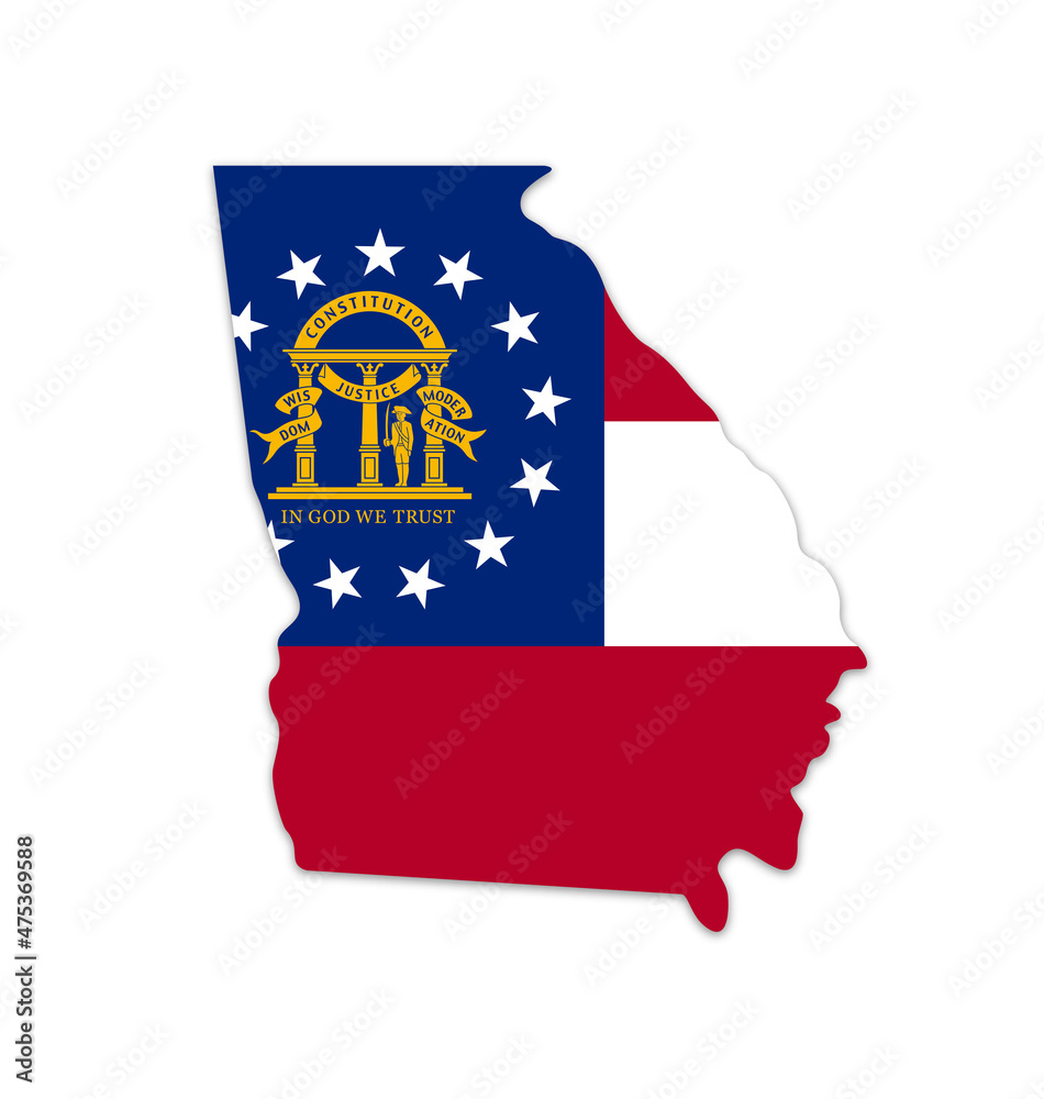 georgia ga state map shape with flag Stock Vector | Adobe Stock