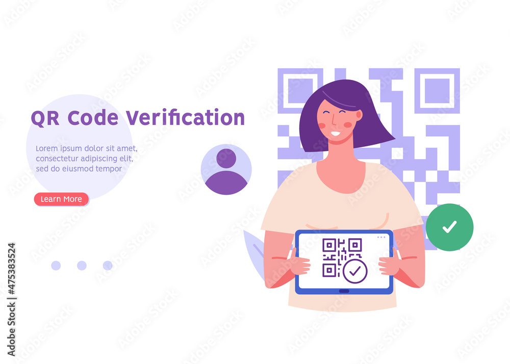Vetor de Woman using phone with QR sign. Users scanning QR-code for account sign in, payment ...