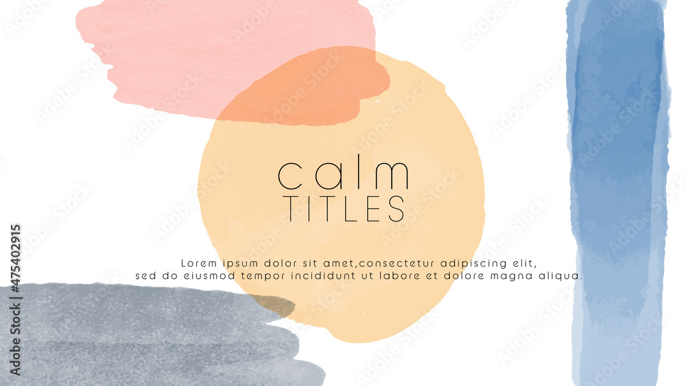 Calm Watercolor Titles Stock Template | Adobe Stock