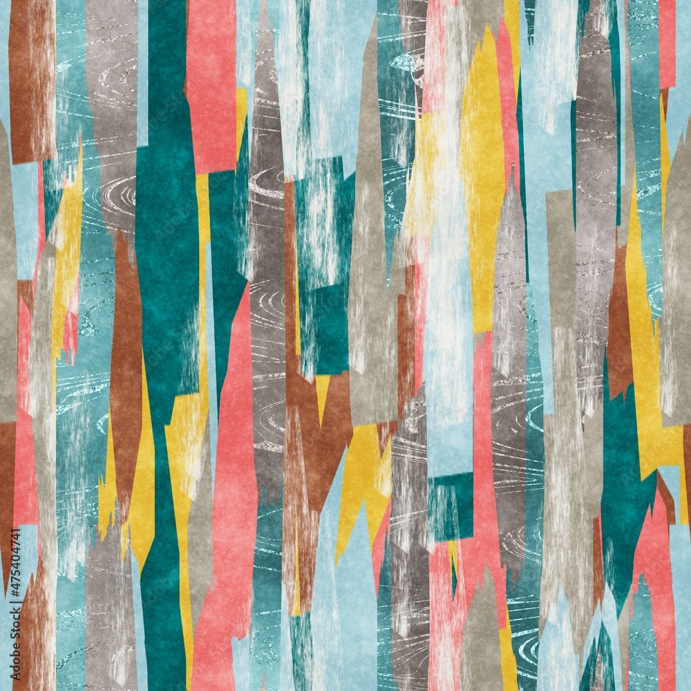 Seamless paper strip collage surface pattern design for print. High ...