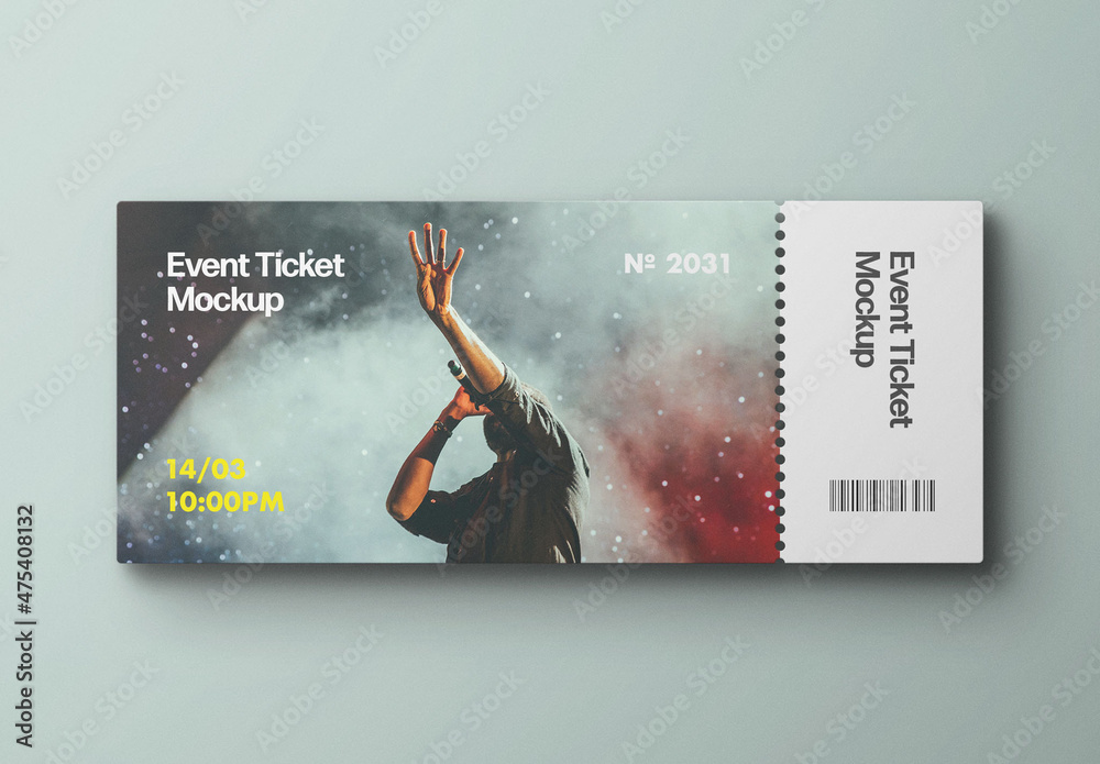 Event Ticket Pass Mockup Stock Template | Adobe Stock