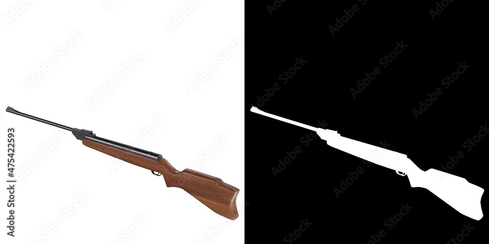 3D rendering illustration of a carabine rifle Stock Illustration ...