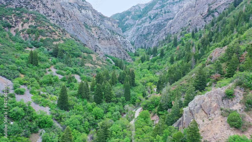 Aerial drone footage of Rock Canyon Provo Utah summer adventure nature ...