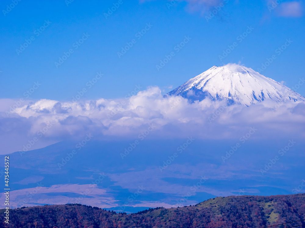 Snowy Mount Fuji (view from Owakudani, Hakone, Kanagawa, Japan) Stock ...