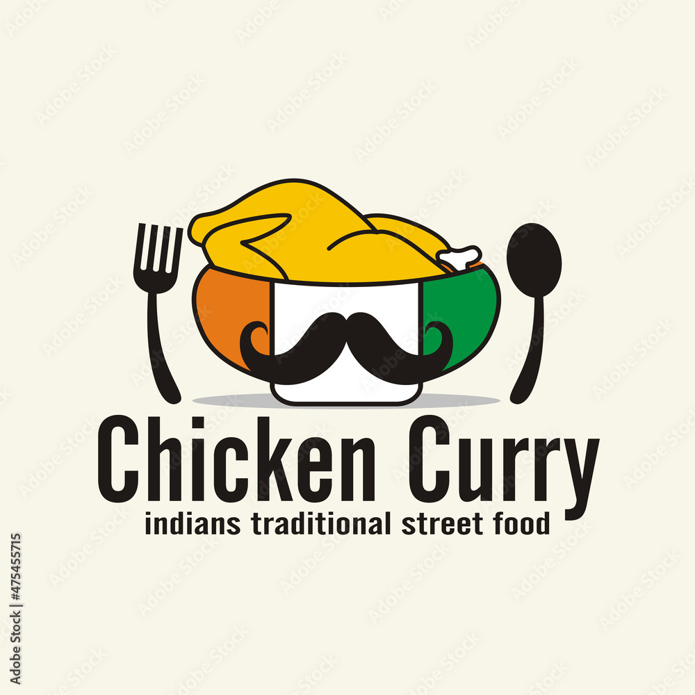 chicken curry logo vector illustration Stock Vector | Adobe Stock