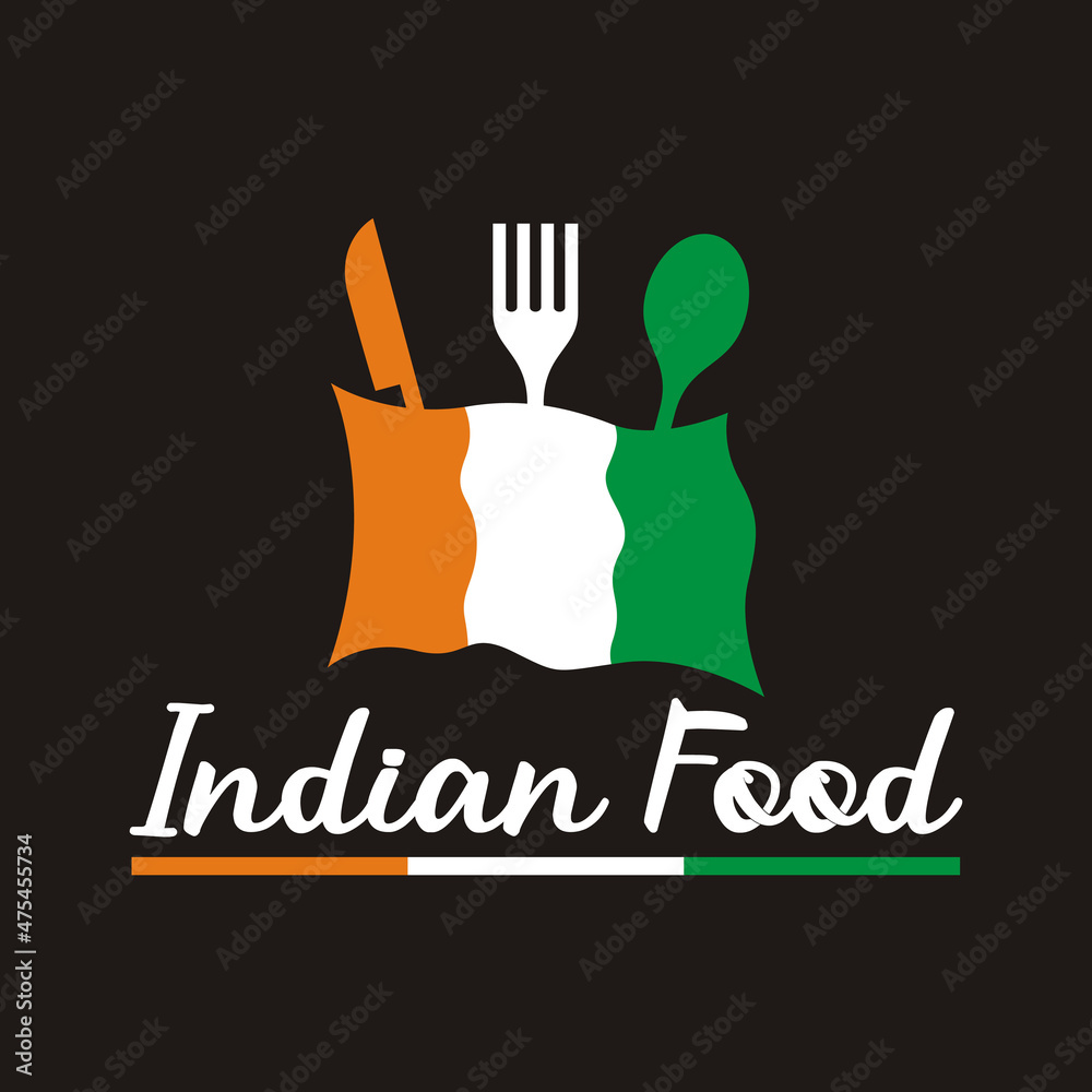 indian food logo vector illustration Stock Vector | Adobe Stock