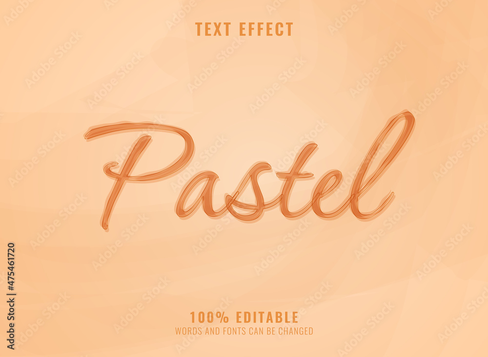 brown pastel minimal handwriting watercolor text effect Stock Vector ...