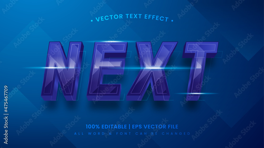 Blue Next Speed 3d text style effect. Editable illustrator text style ...