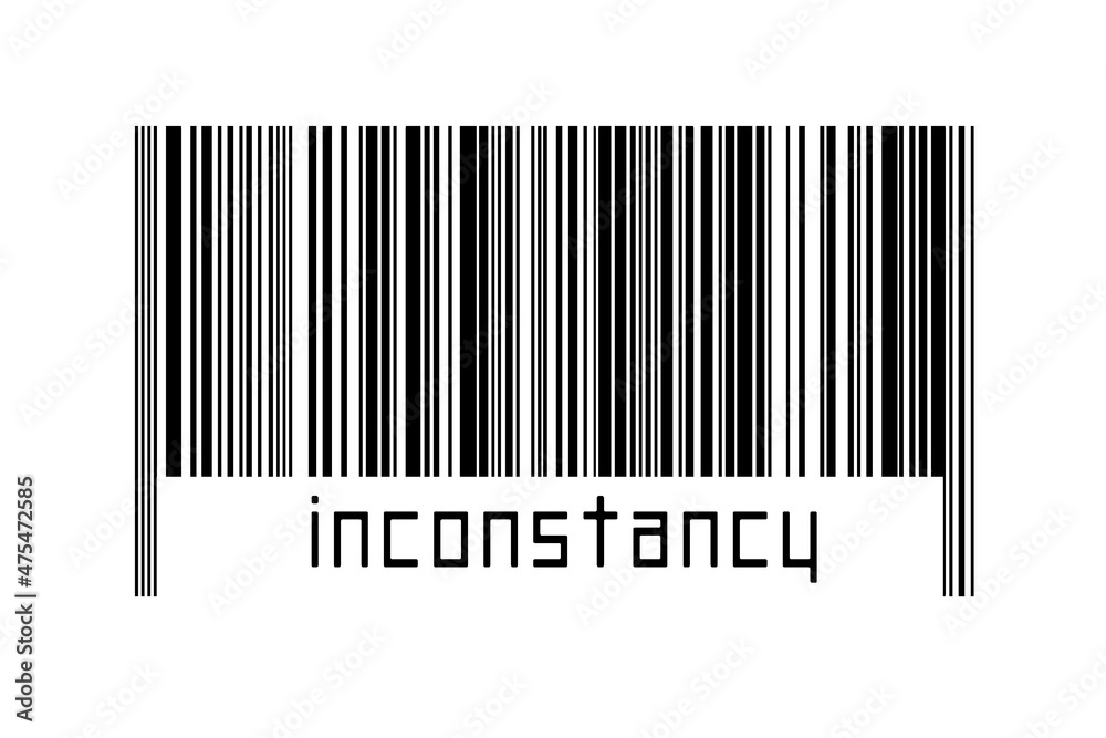 Digitalization concept. Barcode of black horizontal lines with ...