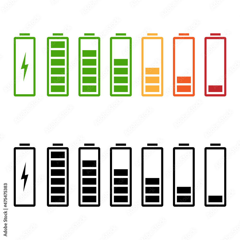Battery charging, charge indicator Stock Vector | Adobe Stock