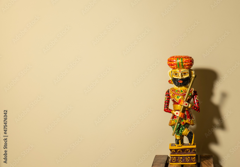 Handmade colorful wooden Rajasthani Doorkeeper or guard souvenir ...