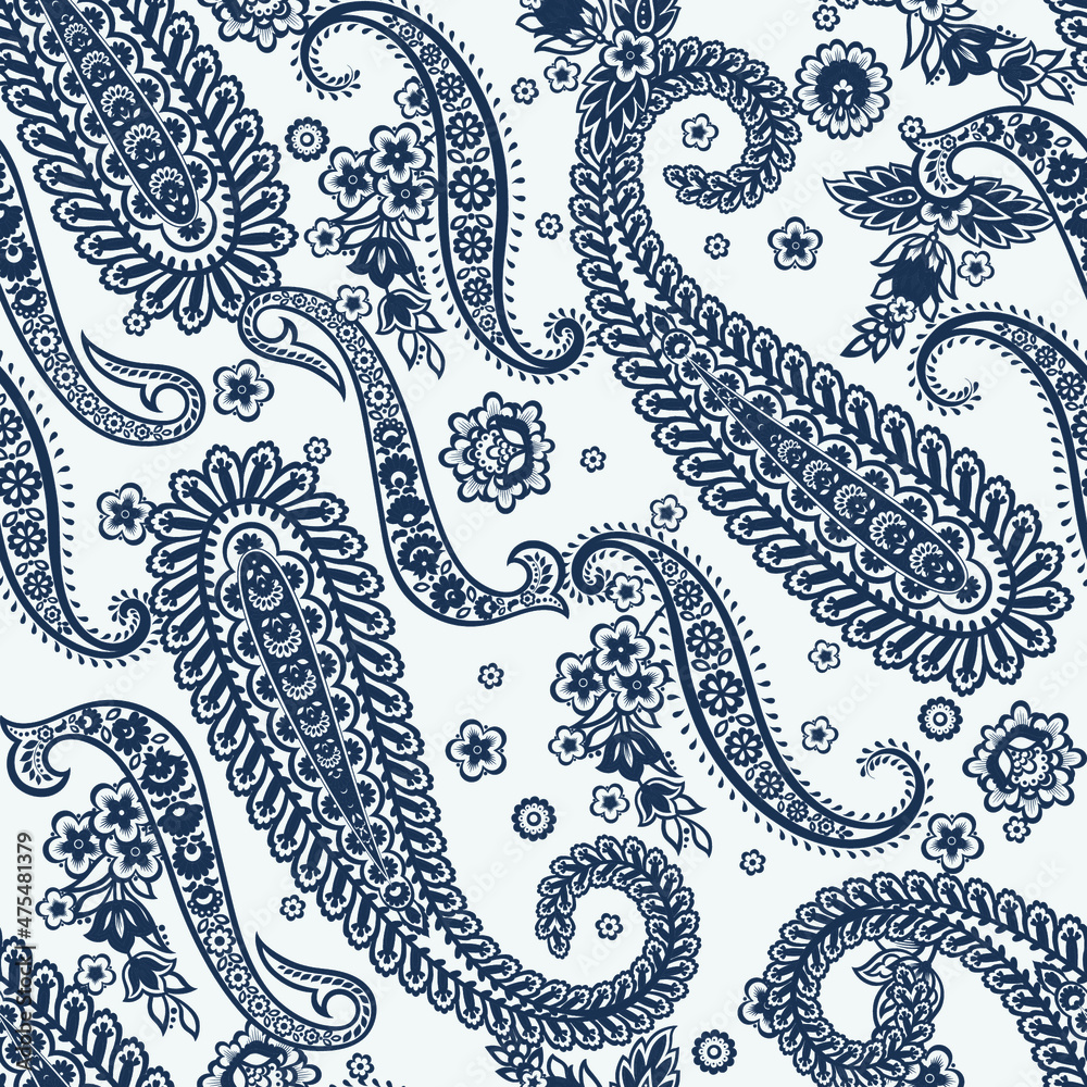 Seamless Paisley pattern in indian batik style. Floral vector ...