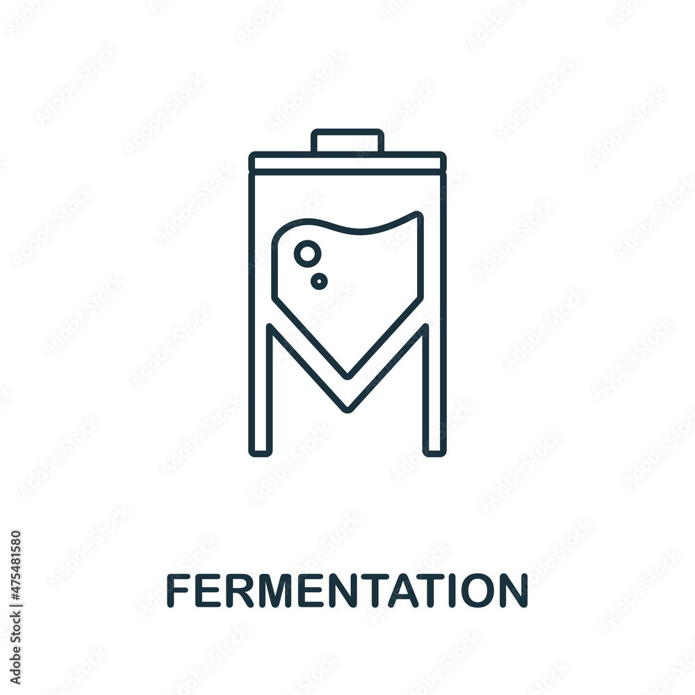 Fermentation icon. Line element from bioengineering collection. Linear ...