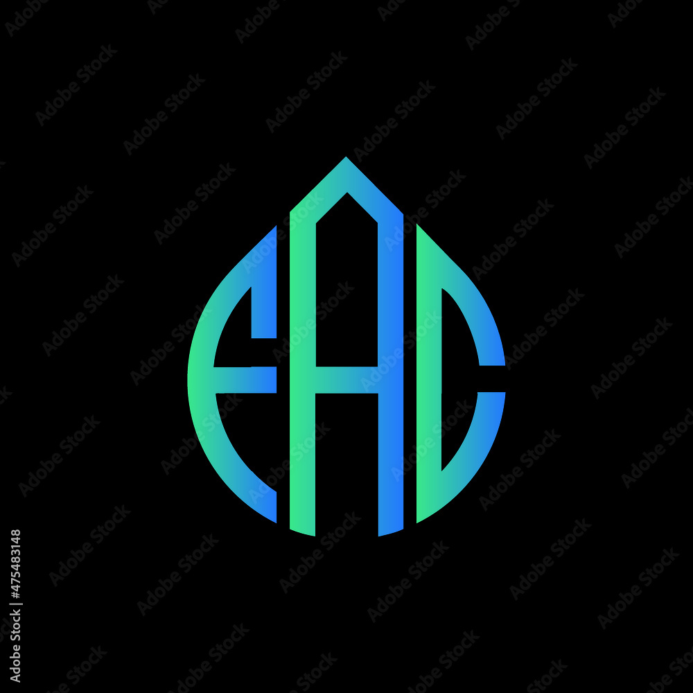 FAC letter logo design on black background. FAC circle letter logo ...