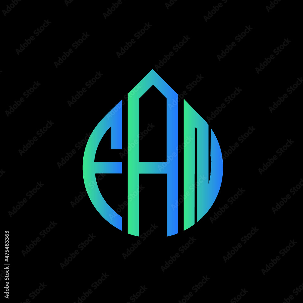FAN letter logo design on black background. FAN circle letter logo ...