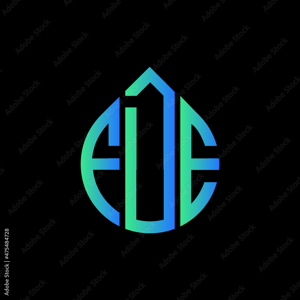 FDE letter logo design on black background. FDE circle letter logo ...